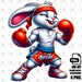 Cute Muay Thai Boxing Bunny Digital Png, Adorable Rabbit in Boxing ...