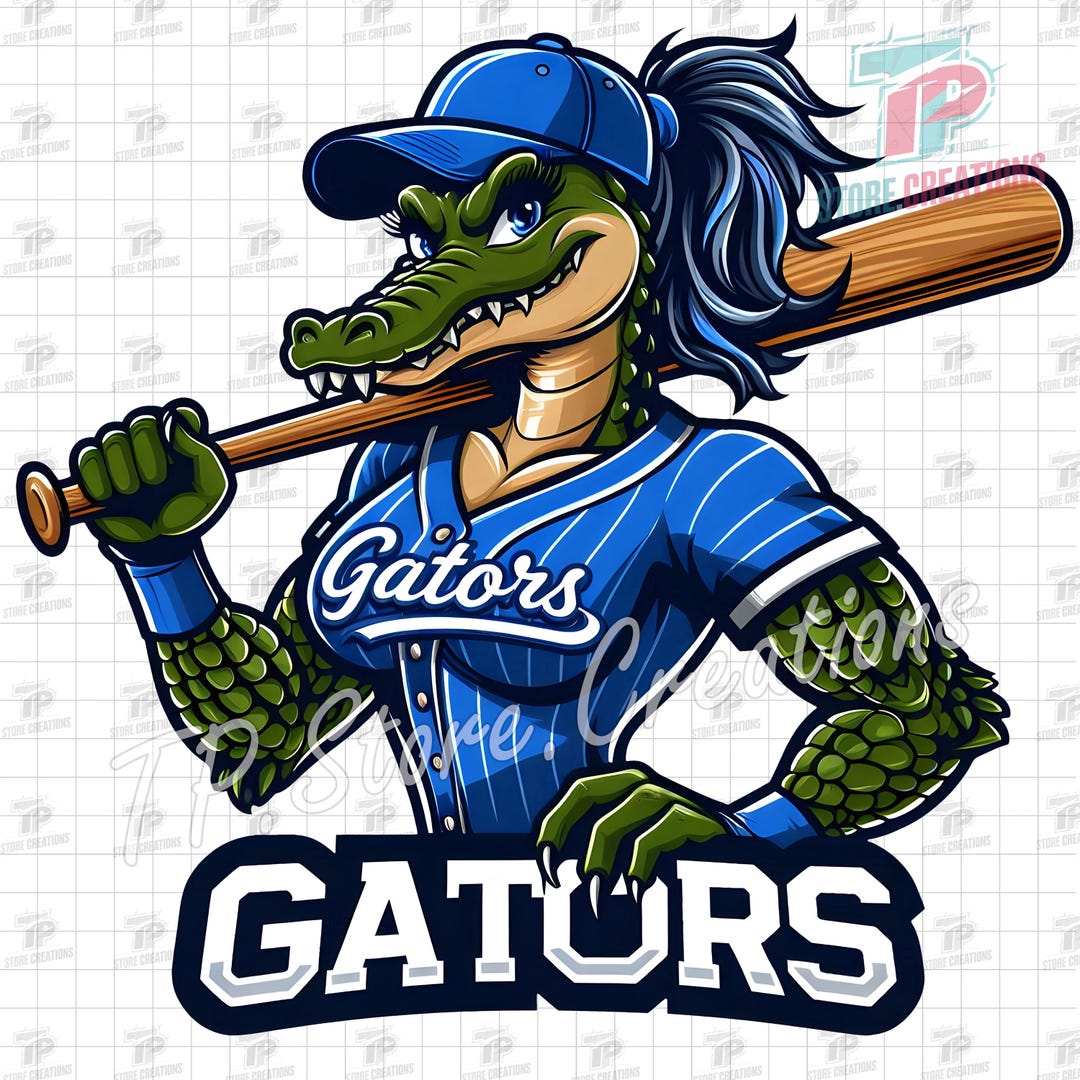 Female Gators Baseball / Softball Mascot PNG Digital Download, Baseball ...