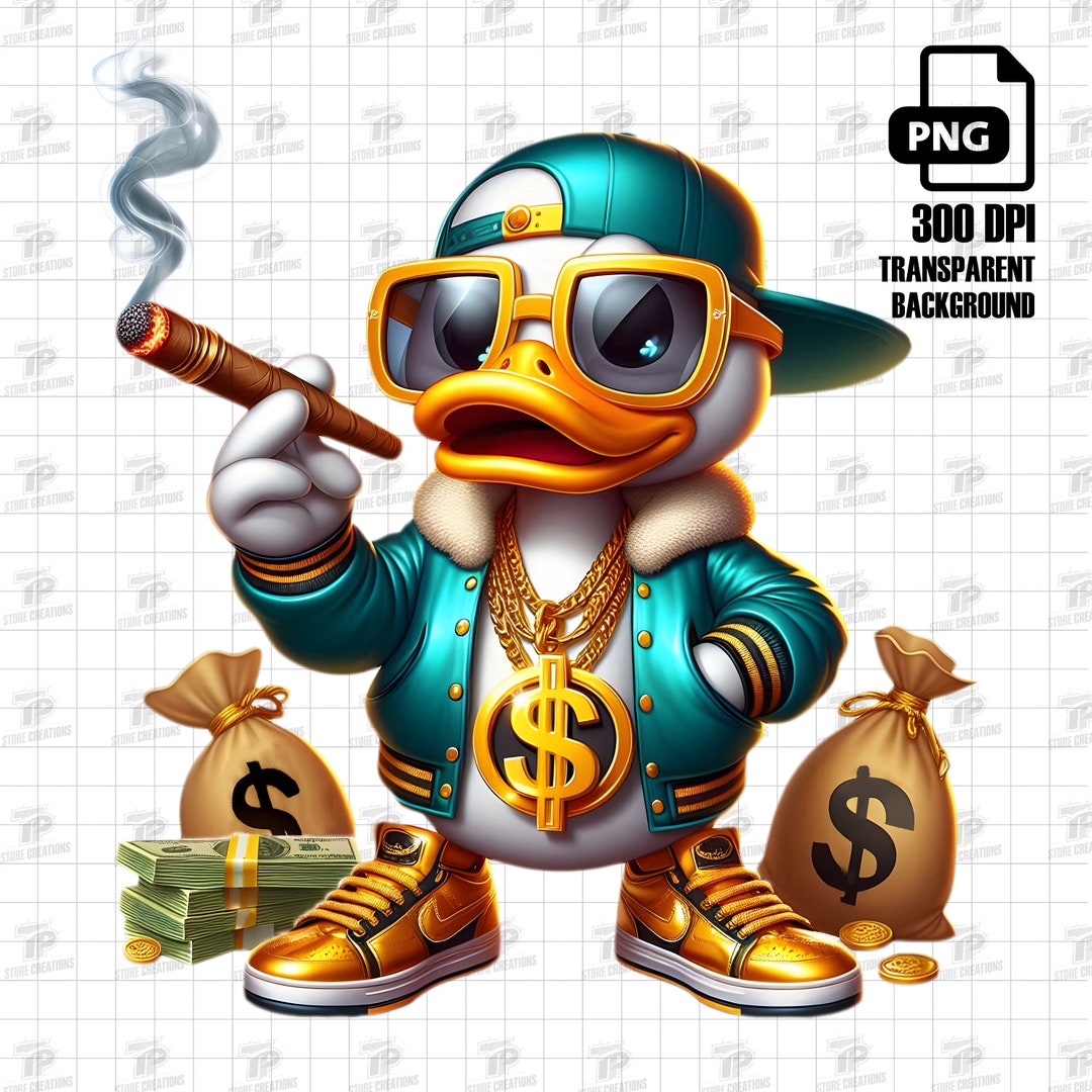 Rich Gangster Duck Smoking Cigar Png, Rich Gangster Duck Png ...