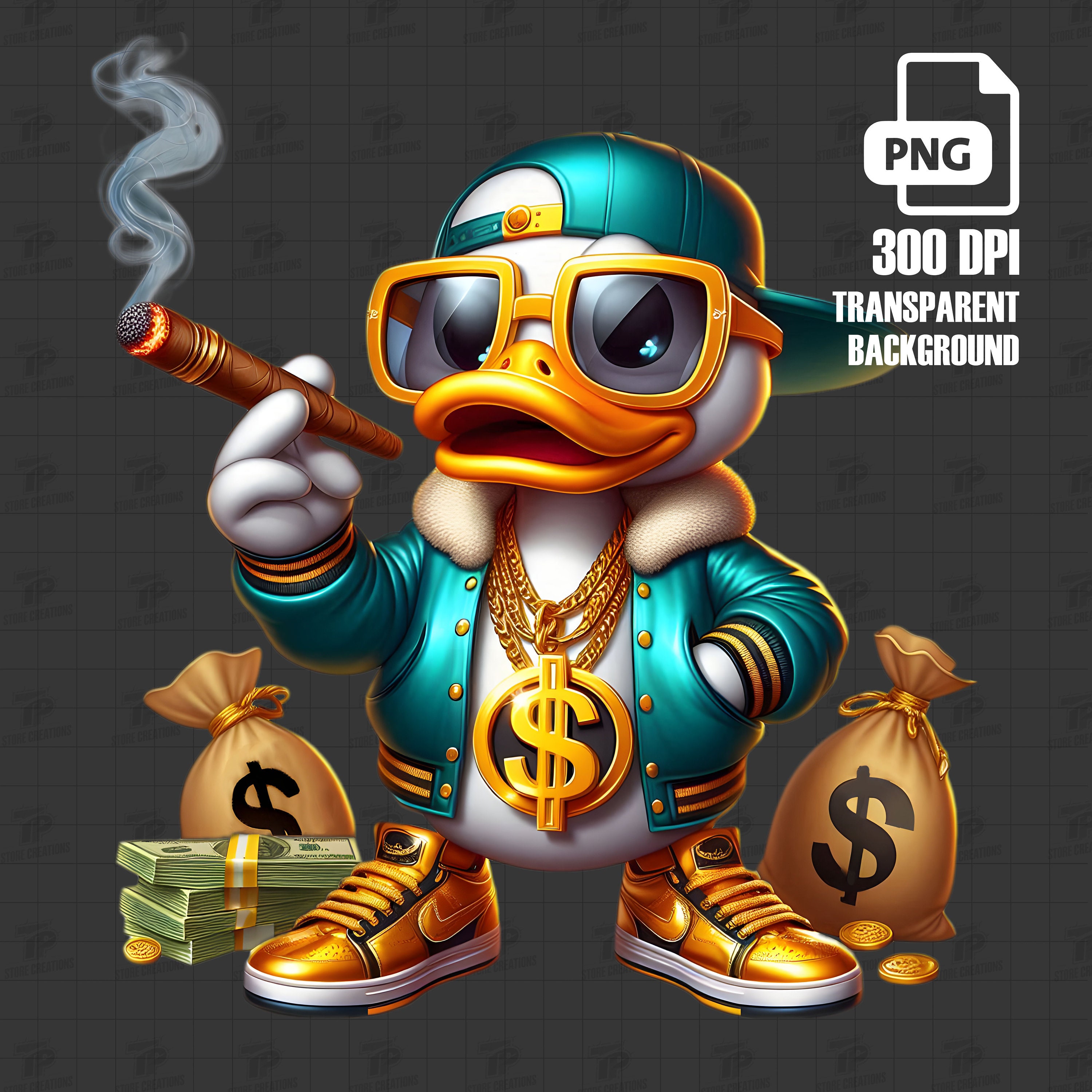 Rich Gangster Duck Smoking Cigar Png, Rich Gangster Duck Png ...