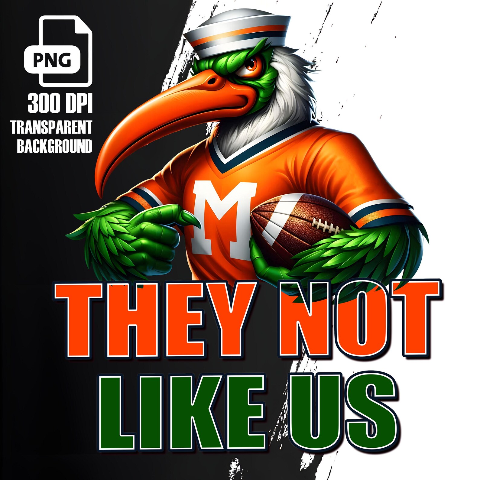 Ibis They Not Like Us PNG, Fierce Bird Design, Ibis Football Mascot Png ...