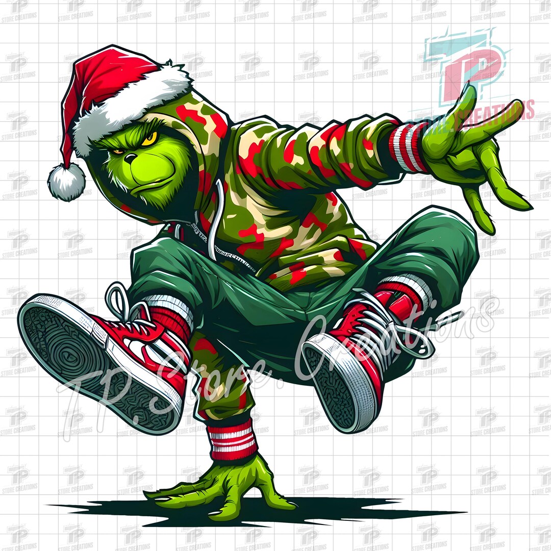 Hip Hop Grinch PNG – Christmas Digital Art, Thug Life Grinch PNG ...