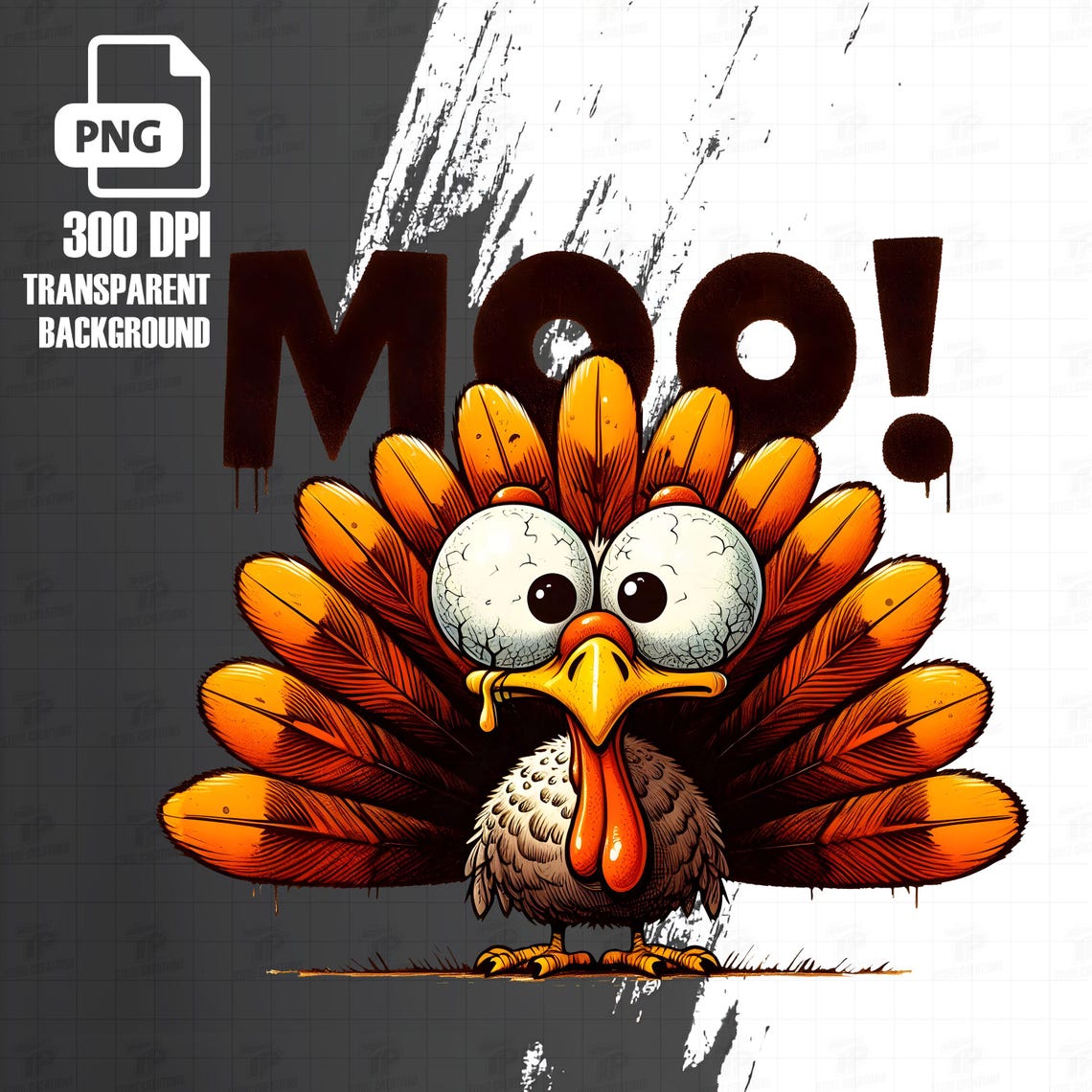 Funny Thanksgiving Turkey Moo Png, Turkey Png, Thanksgiving Turkey Png ...