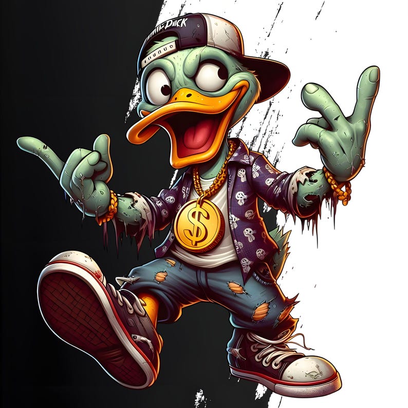 Hip Hop Zombie Duck PNG, Gangster Duck Clipart, Hip Hop Duck Clipart ...