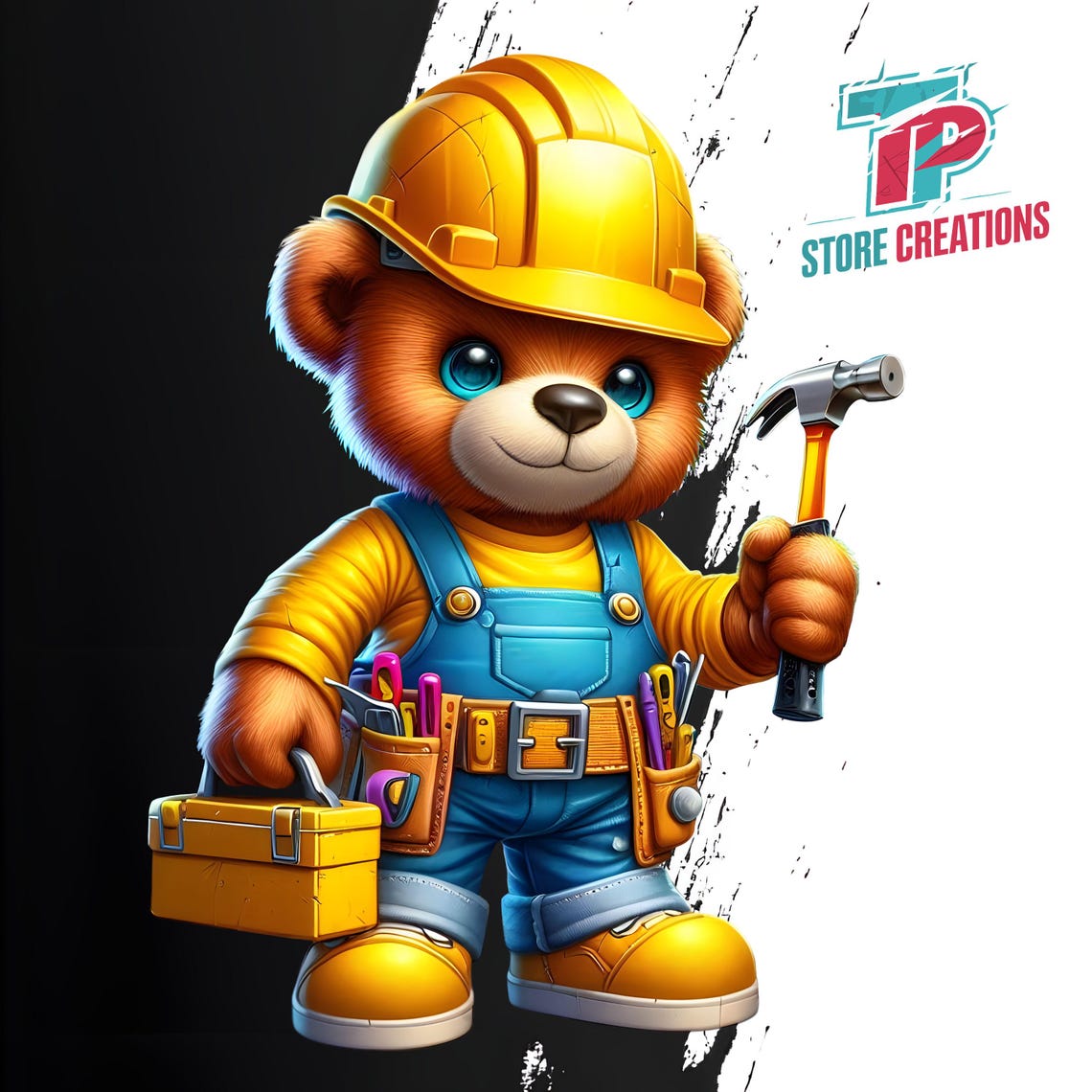 Fix Teddy Bear With Tools PNG, Cute Repair Bear Png, Builder Teddy Bear ...