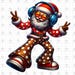 Retro Disco Santa Digital Art PNG, Groovy Christmas Clipart, Funky ...