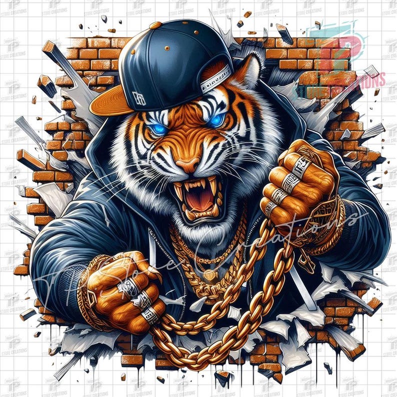 Cool Tiger PNG for Shirt, Tiger Shirt Png Design, Hip Hop Tiger Png ...