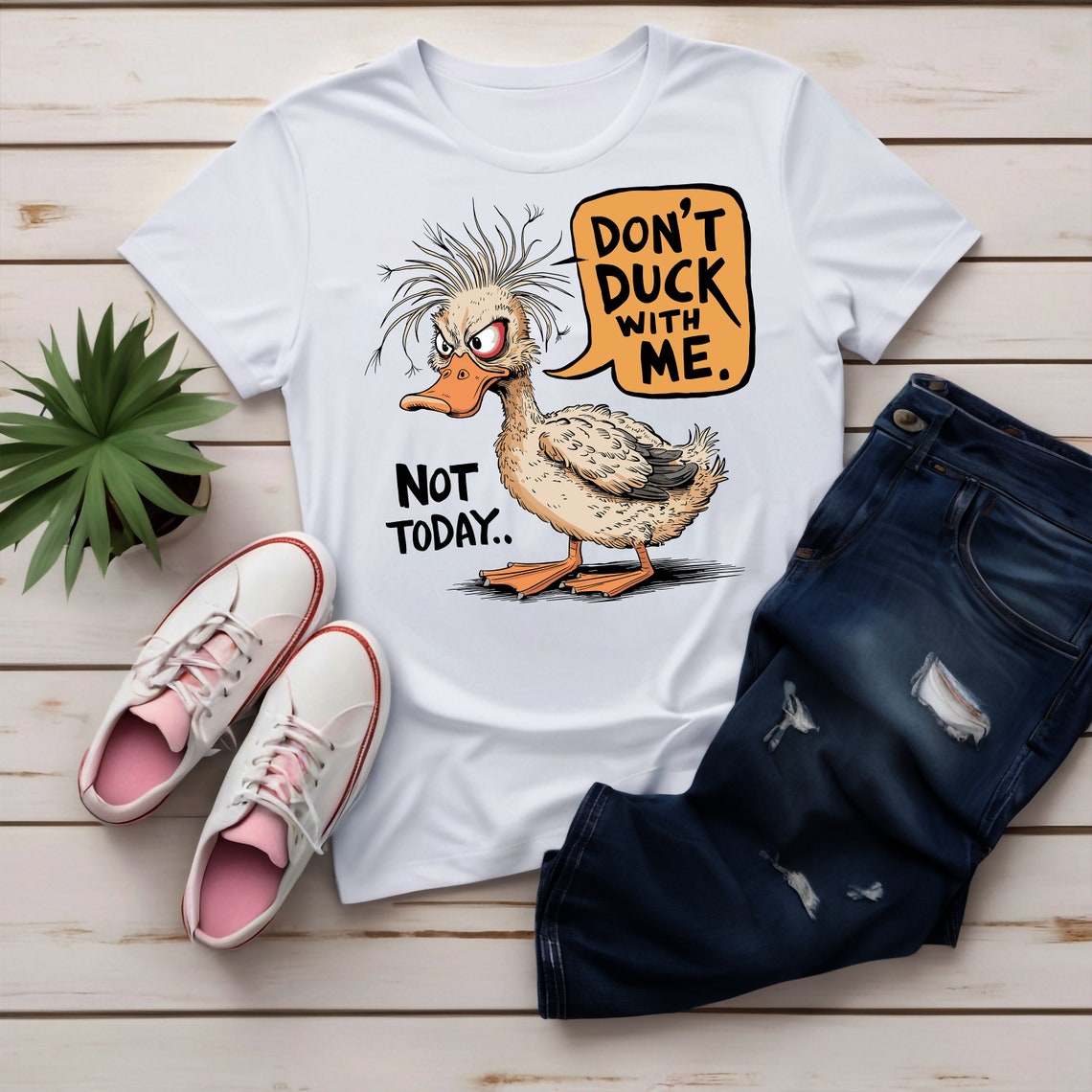 Don't Duck With Me, Not Today Png, A Whimsical and Humorous Cartoon ...