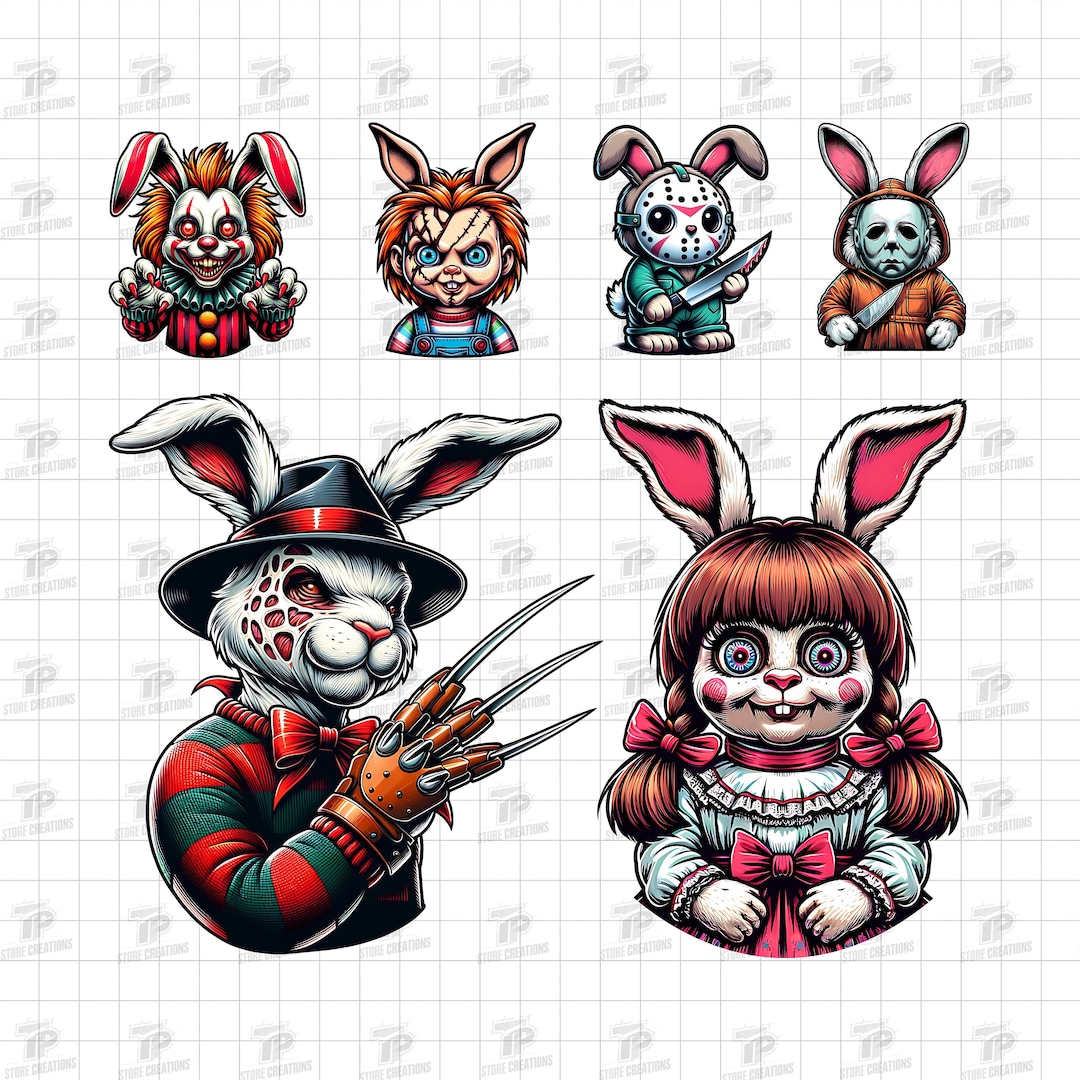 Horror Rabbit Character Png + Svg,horror Bunny Character, Horror ...