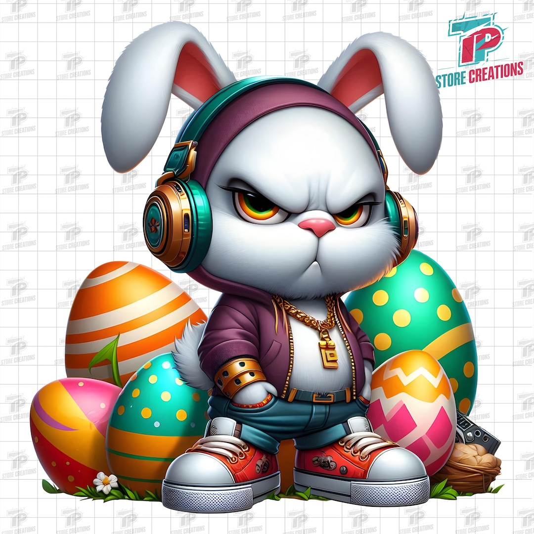 Gangster Easter Bunny PNG, Cool Hip Hop Rabbit Png, Streetwear Easter ...