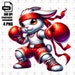 Cute Muay Thai Boxing Bunny Digital Png, Adorable Rabbit in Boxing ...