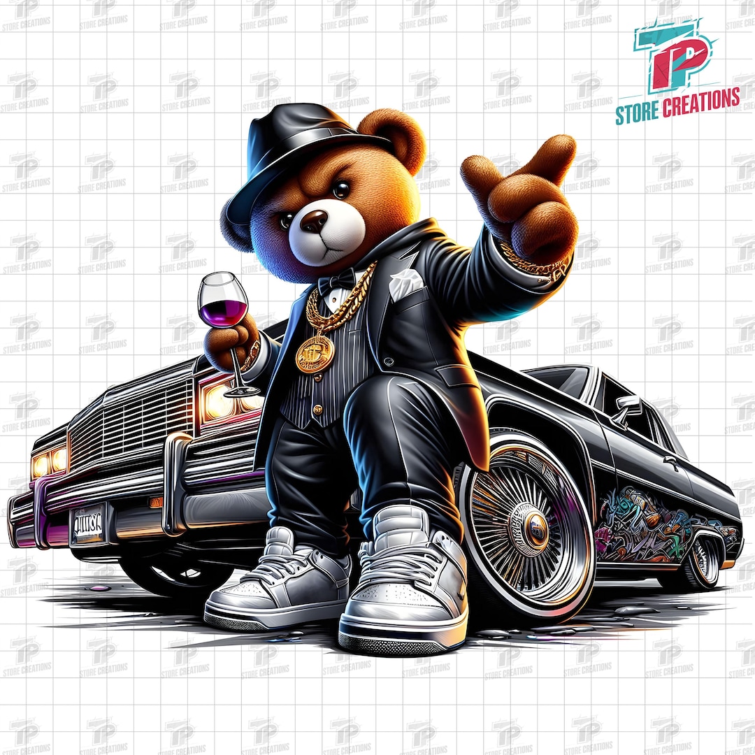 Gangster Teddy Bear PNG, Mafia Teddy Bear PNG, Luxury Gangster Bear PNG ...
