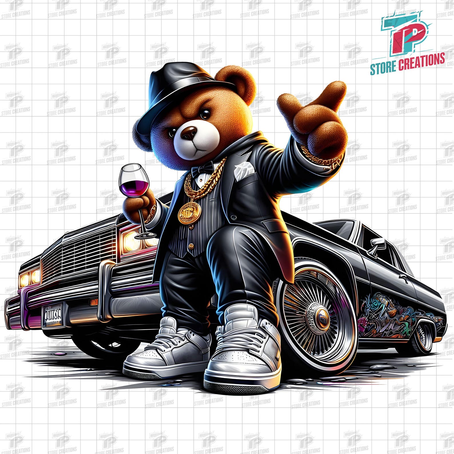 Gangster Teddy Bear PNG, Mafia Teddy Bear PNG, Luxury Gangster Bear PNG ...