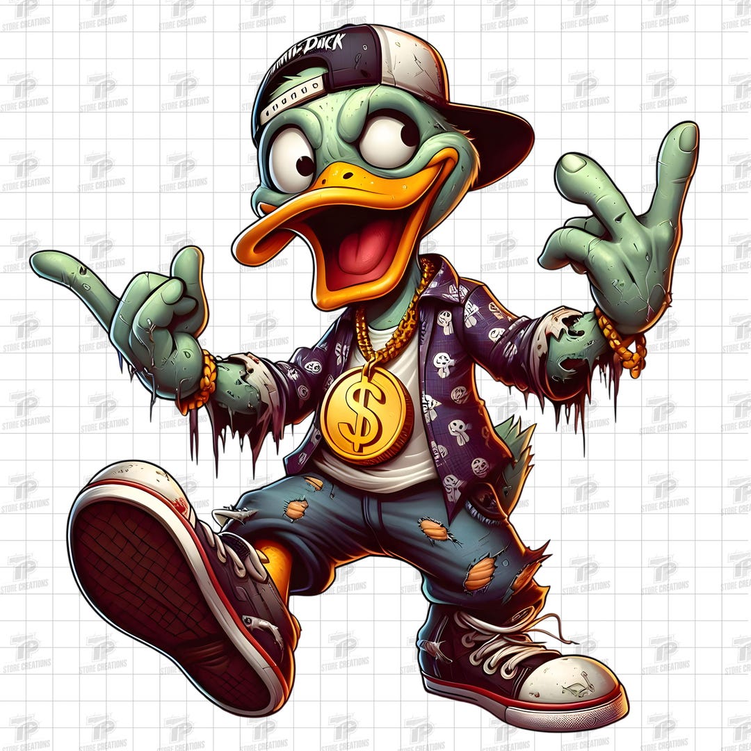 Hip Hop Zombie Duck PNG, Gangster Duck Clipart, Hip Hop Duck Clipart ...