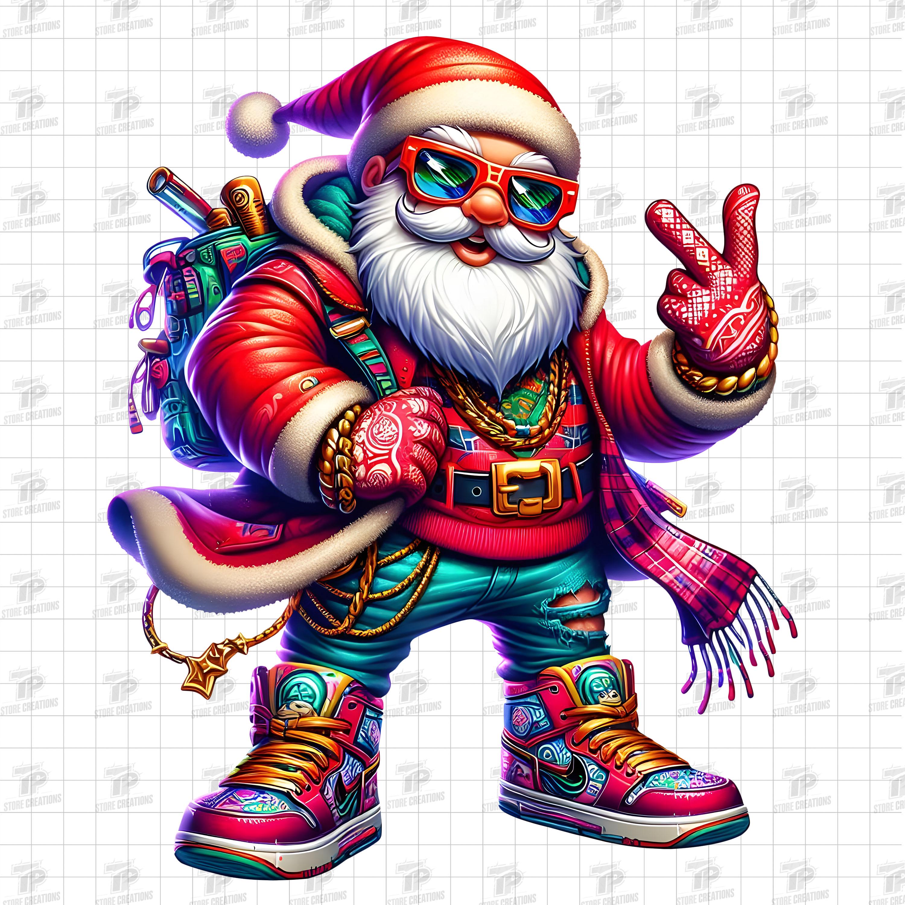 Urban Santa Png, Gangsta Hip Hop Santa Clipart, Christmas Clipart ...
