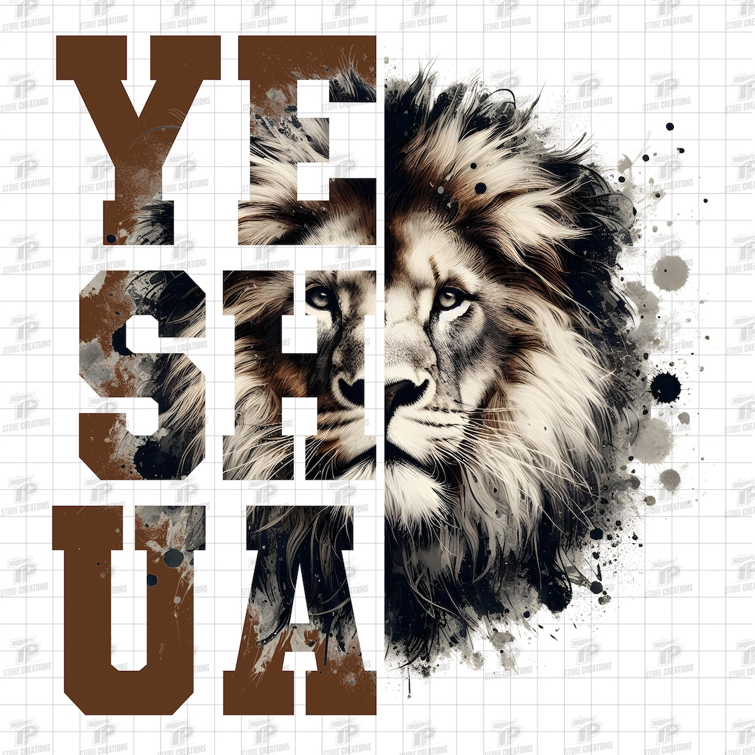 Lion Yeshua PNG Design, Lion of Judah, Faith Black King Png, Christian ...
