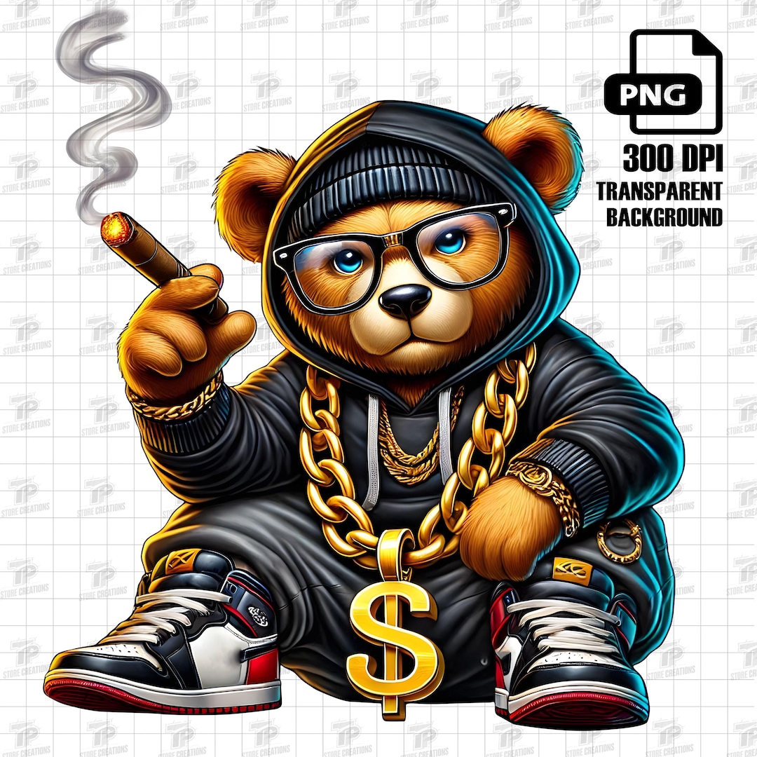 Gangster Bear PNG, Urban Teddy Bear Png, Rich Gangster Teddy Bear Png ...