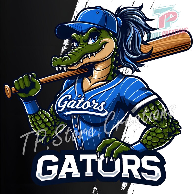 Female Gators Baseball / Softball Mascot PNG Digital Download, Baseball ...