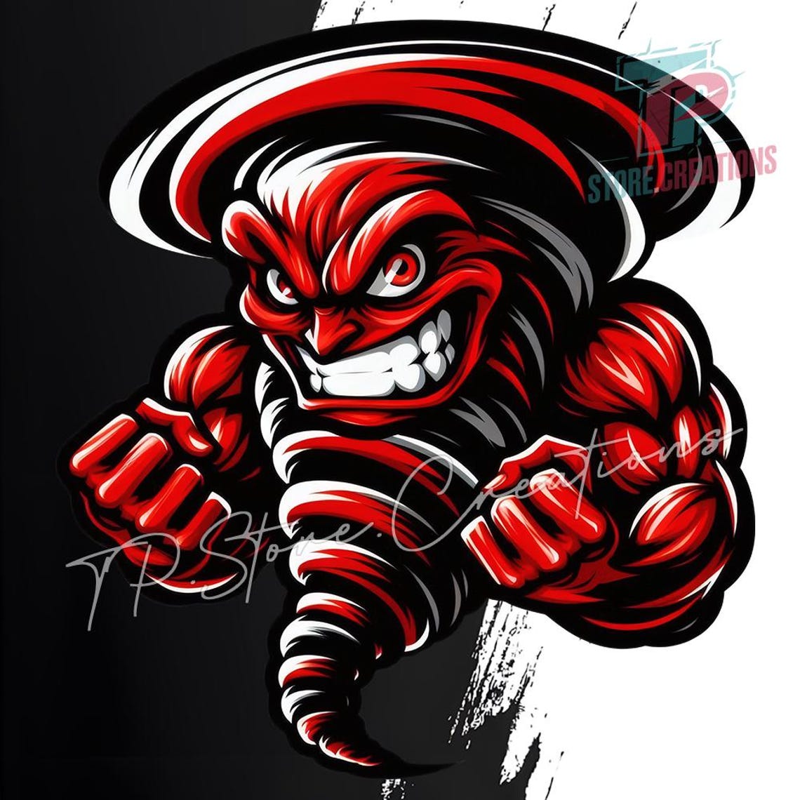 Red Cyclone Mascot PNG: School Spirit Sports Team Design (digital ...