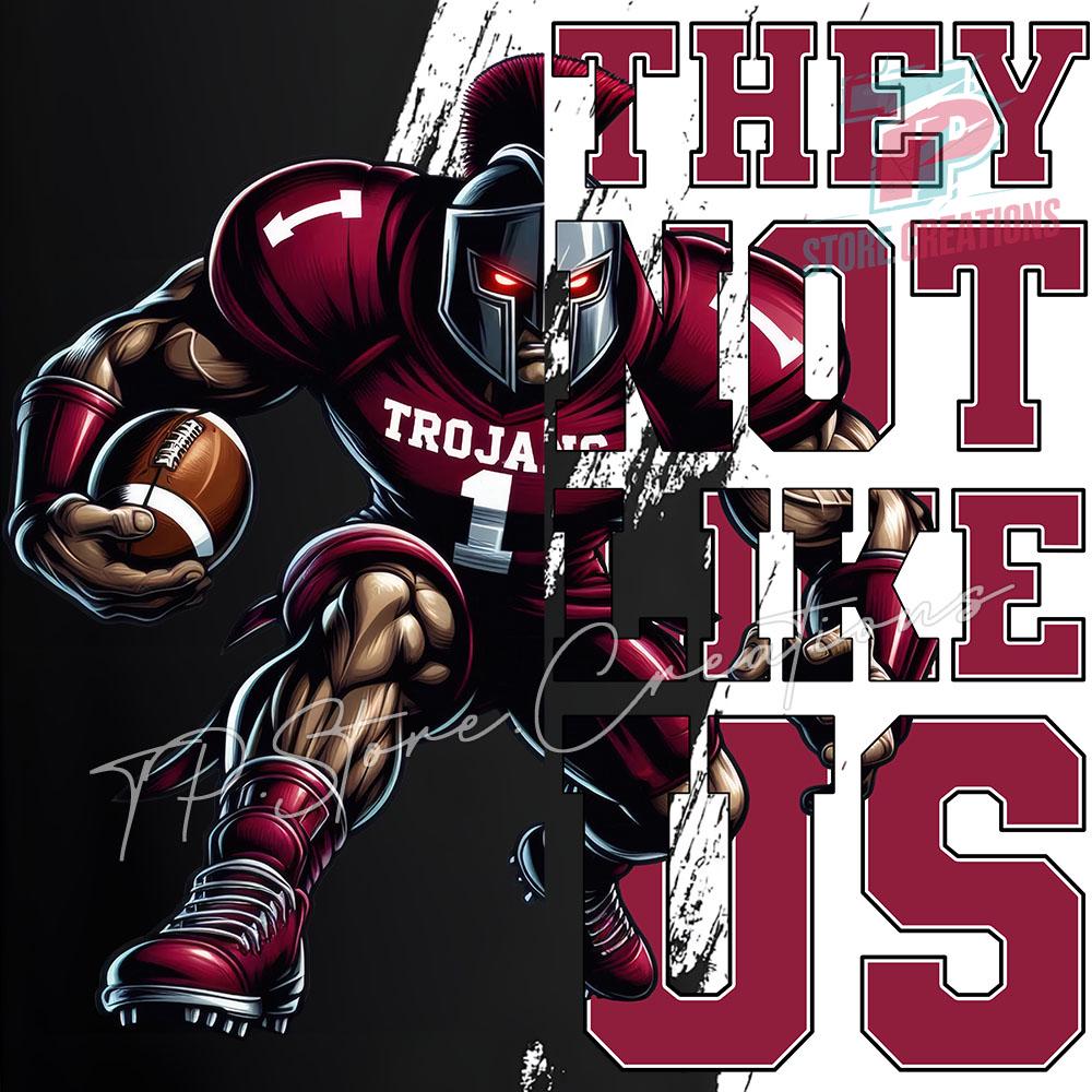 Trojan They Not Like Us Png, Trojan Football Mascot PNG, Playoff Shirt ...
