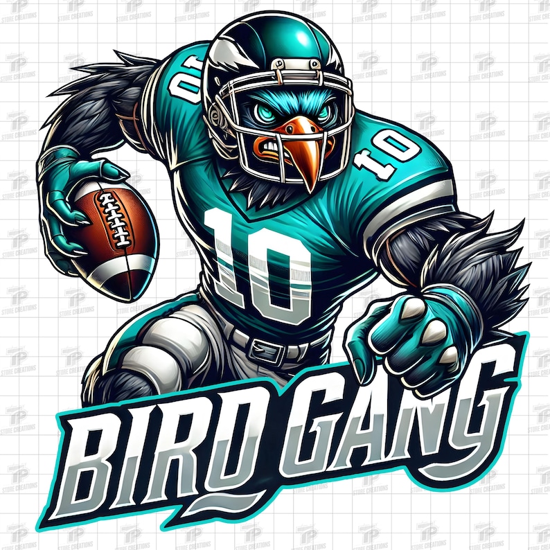 Bird Gang Png, Green Mascot Sublimation Png, Football Team Png, Game ...
