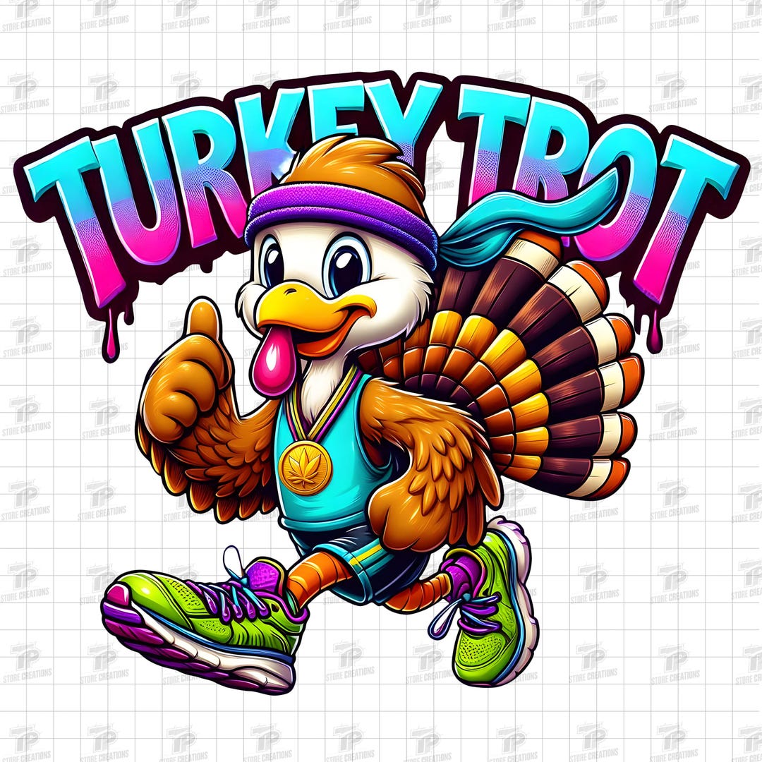 Thanksgiving Turkey Trot Png, Turkey Trot PNG, Happy Thanksgiving PNG ...