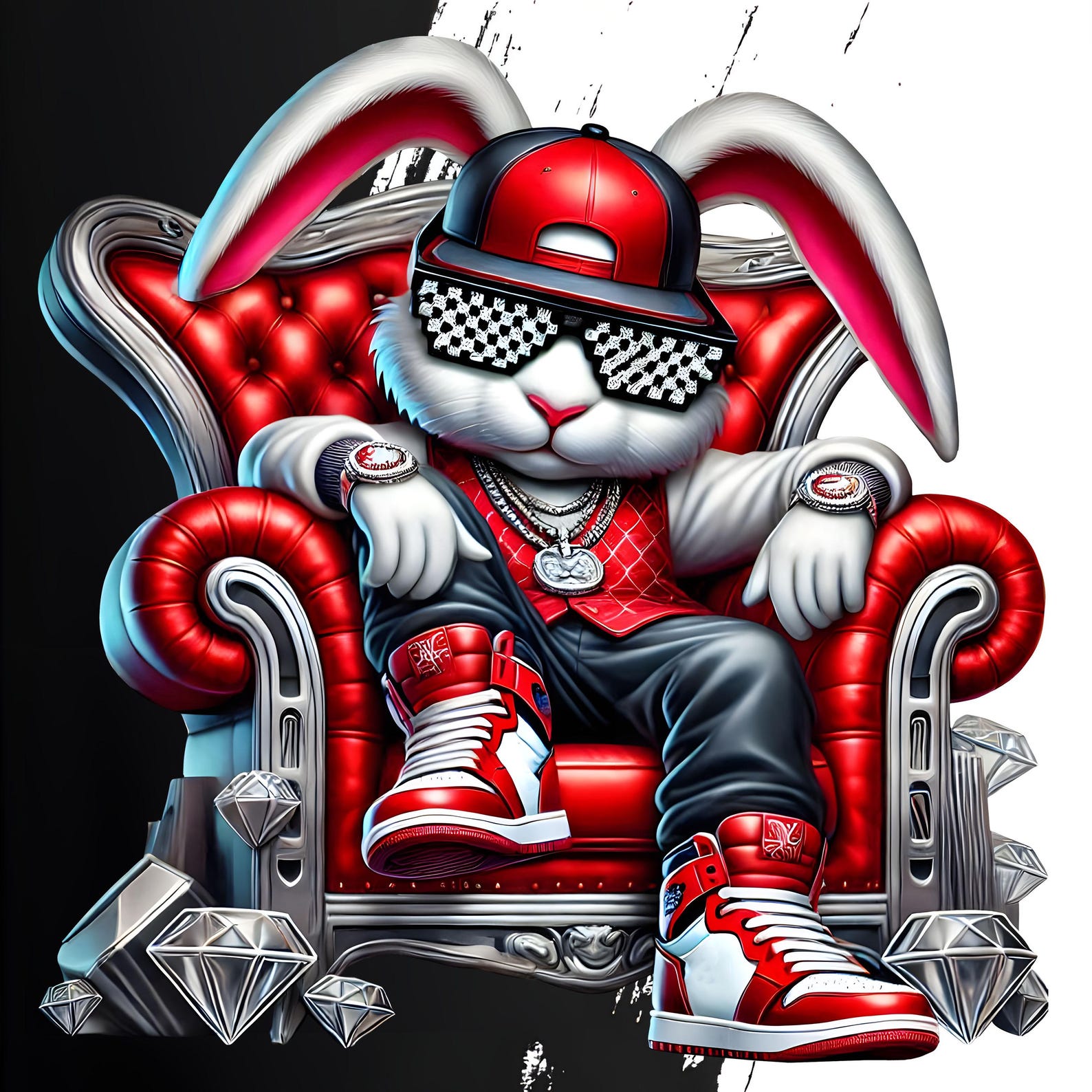 Hip Hop Rabbit PNG, Gangster Rabbit PNG, Urban Streetwear Rabbit Png ...