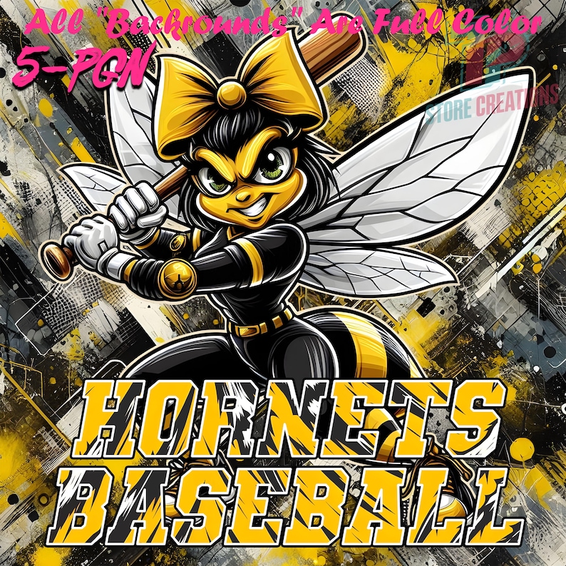 Yellow Jackets Baseball Mascot PNG, Hornet Mascot PNG Digital File ...