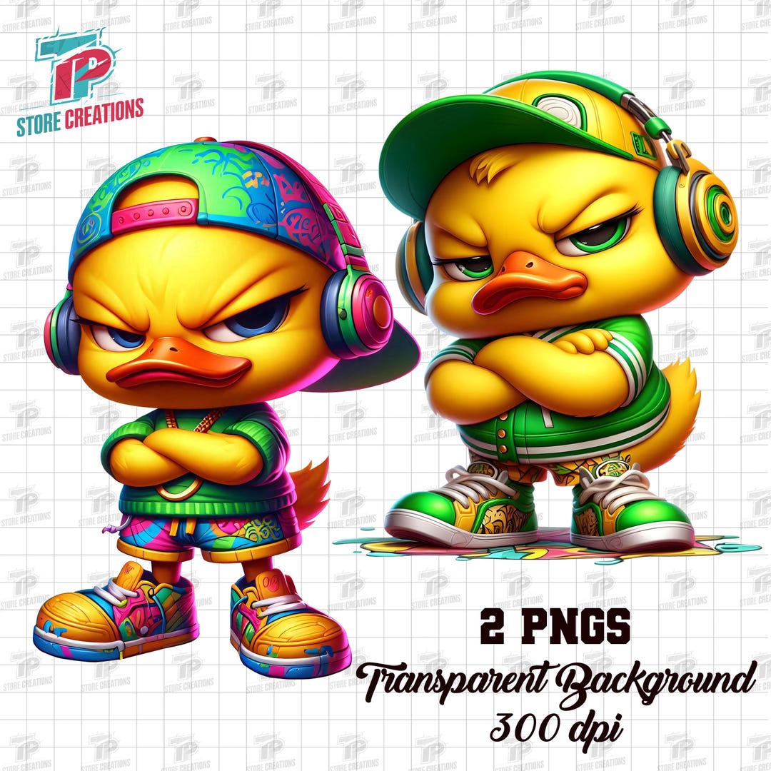 Neon Hip Hop Duck PNG | Urban Street Style Duck Clipart | Cool Duck Png ...