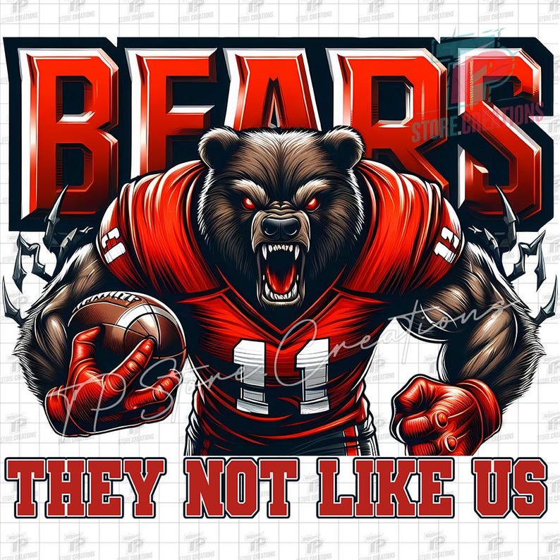 Bears They Not Like Us Png, Viral PNG File for Crafters, Bears Football ...