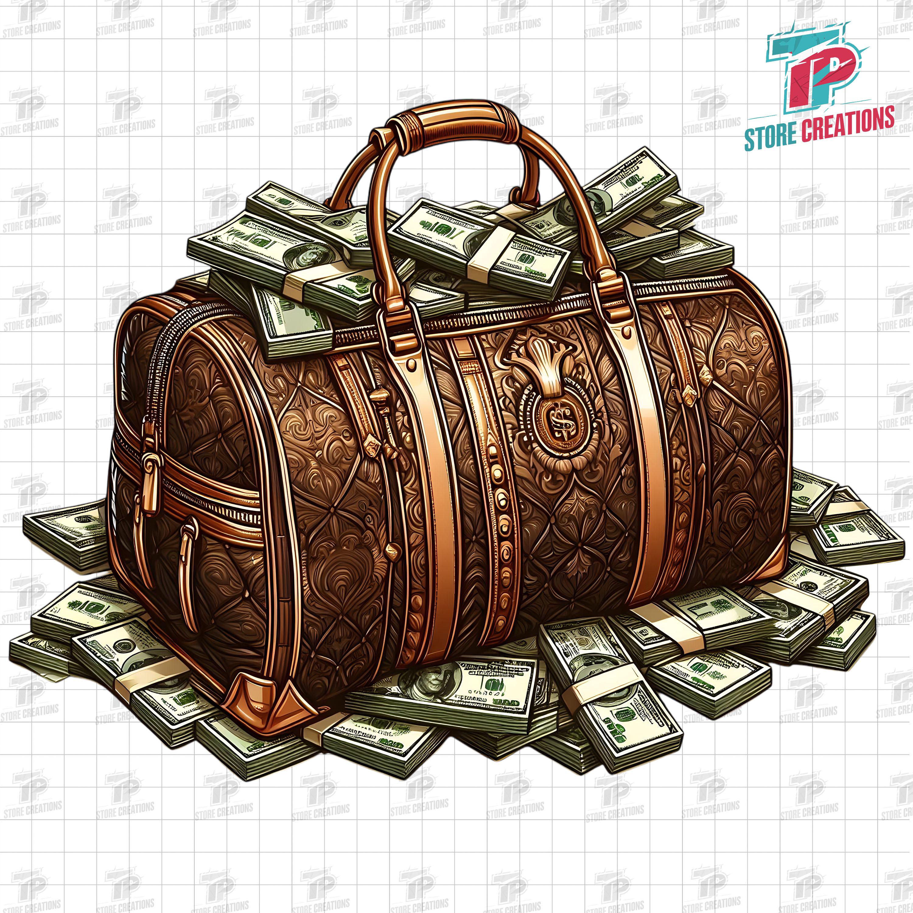 Luxury Money Bag PNG | Rich Bag Full of Cash PNG | Digital Dollar Bag ...