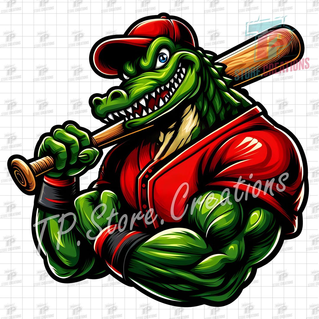 Gators Baseball Mascot PNG Digital Download - 5 PNG Digital File ...