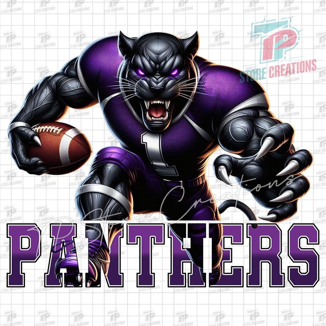 Purple Panthers Football Mascot PNG, Football Team Png, Panther ...