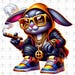 Rich Gangster Bunny Png, Urban Sublimation Design, Streetwear Rabbit ...