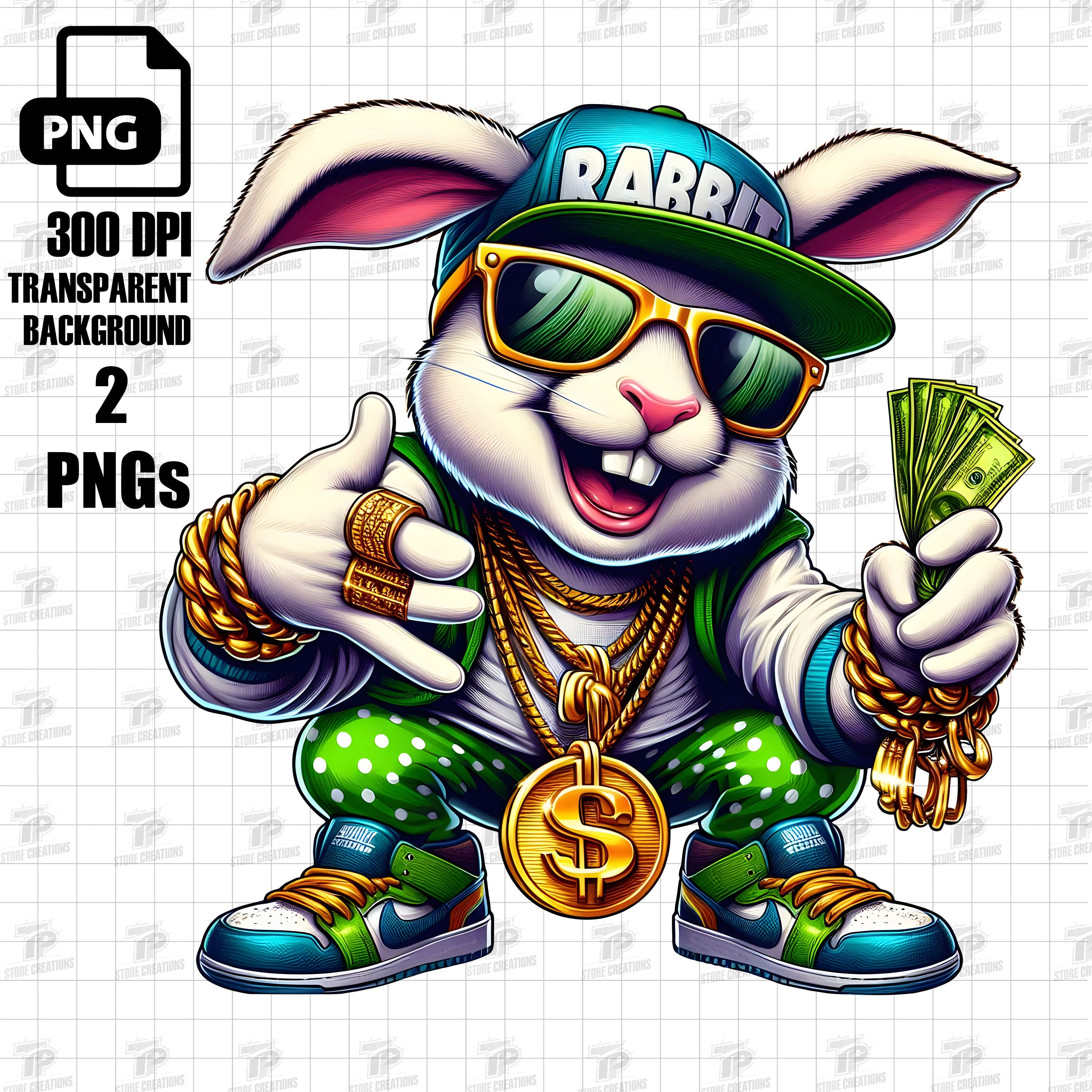 Gangster Bunny Png, Urban Best Bunny Png, Streetwear Rabbit Clipart ...