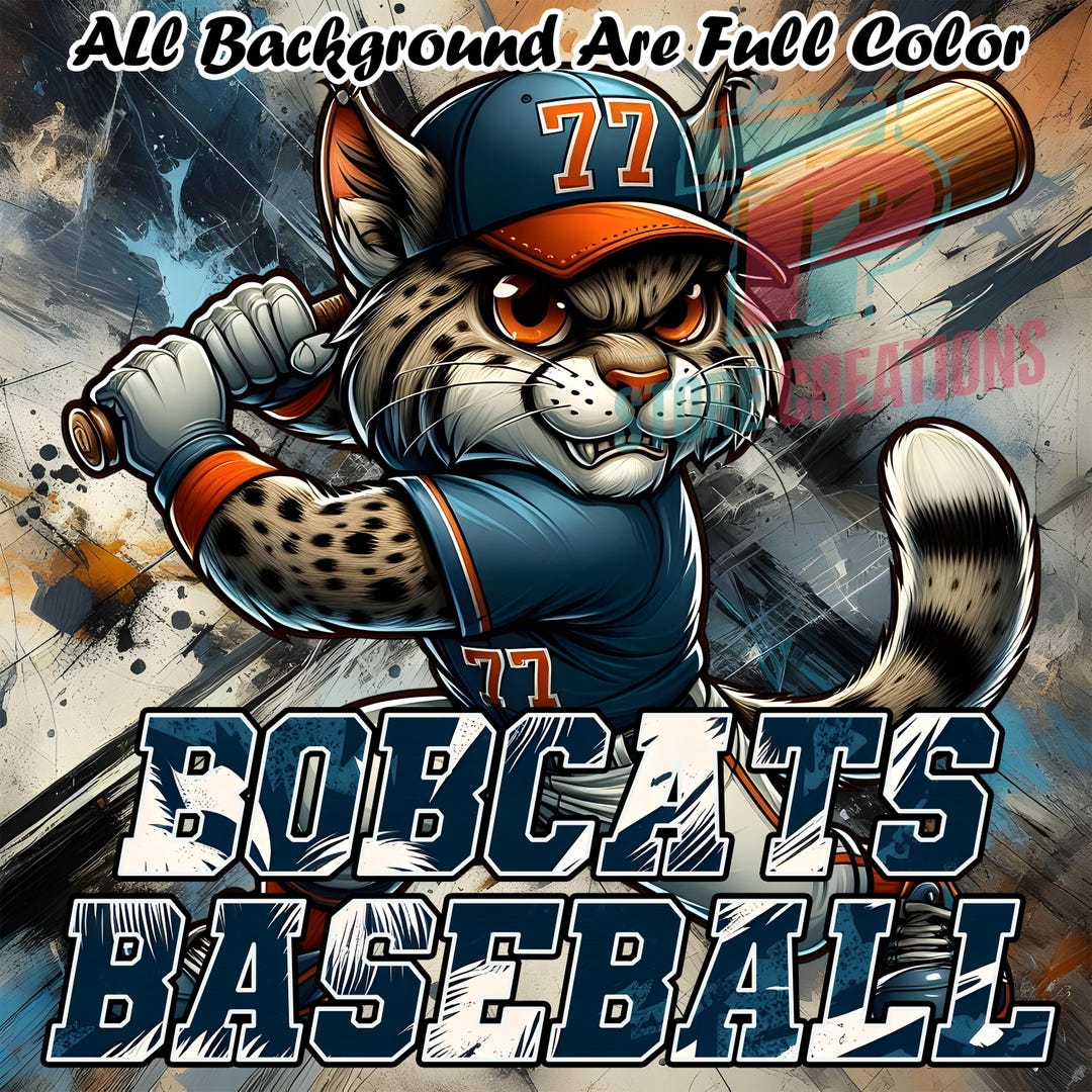 Wildcats / Bobcats Baseball PNG Digital File, Aggressive Team Mascot ...