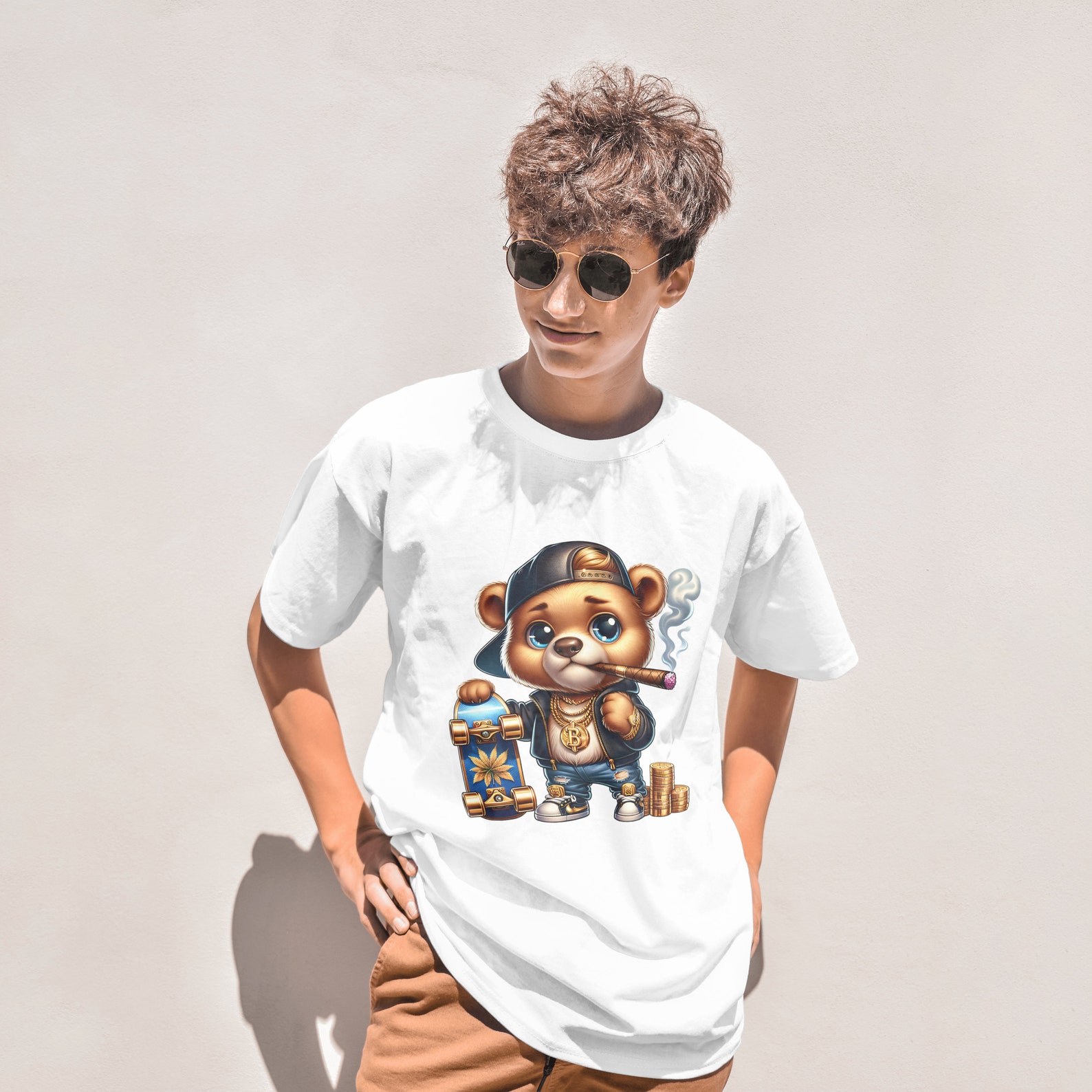 Rich Gangster Teddy Bear Smoking Cigar Png, Urban Sublimation Design ...