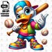 Cool Cartoon Duck With Baseball Bat PNG, Hip Hop Duck Png, Urban ...