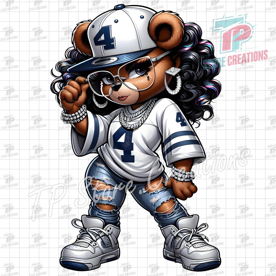 Female Cheerleader Bear PNG, Female Teddy Bear Png, Hip Hop Girl Teddy ...