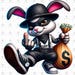 Rabbit Thief Png - Hip Hop Gangster Rabbit With Money Bag, Thief of ...