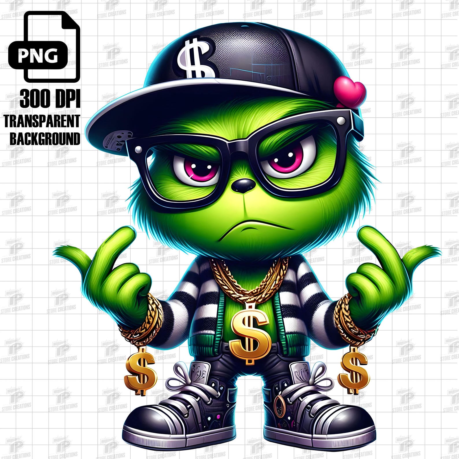 Grinch Hip Hop Png, Cool Grinch Png, Urban Grinch Png, Grinch Png ...
