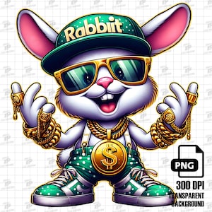Gangster Bunny Png, Urban Best Bunny Png, Streetwear Rabbit Clipart ...