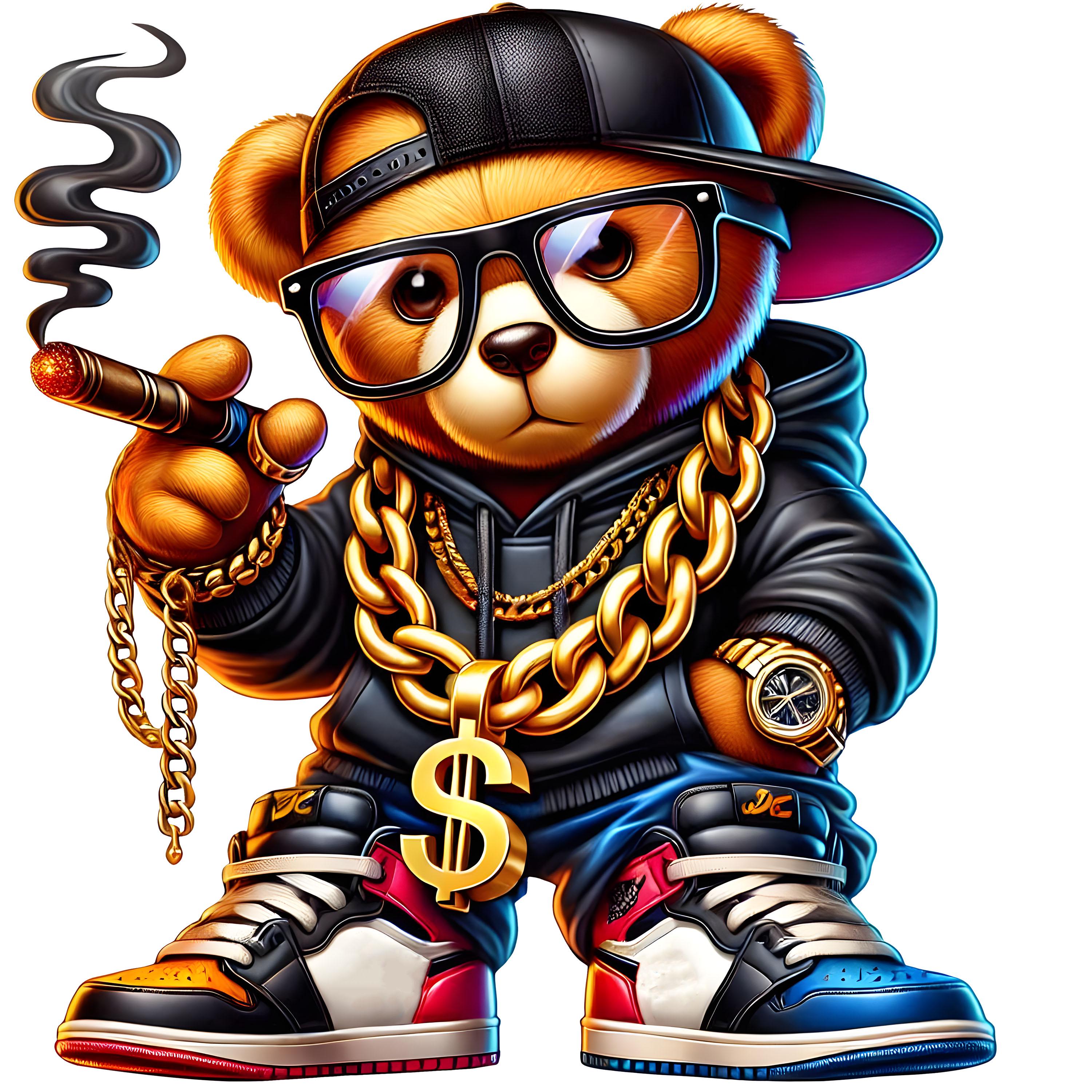 Gangster Bear PNG, Hip Hop Teddy Bear Png, Rich Gangster Teddy Bear Png ...