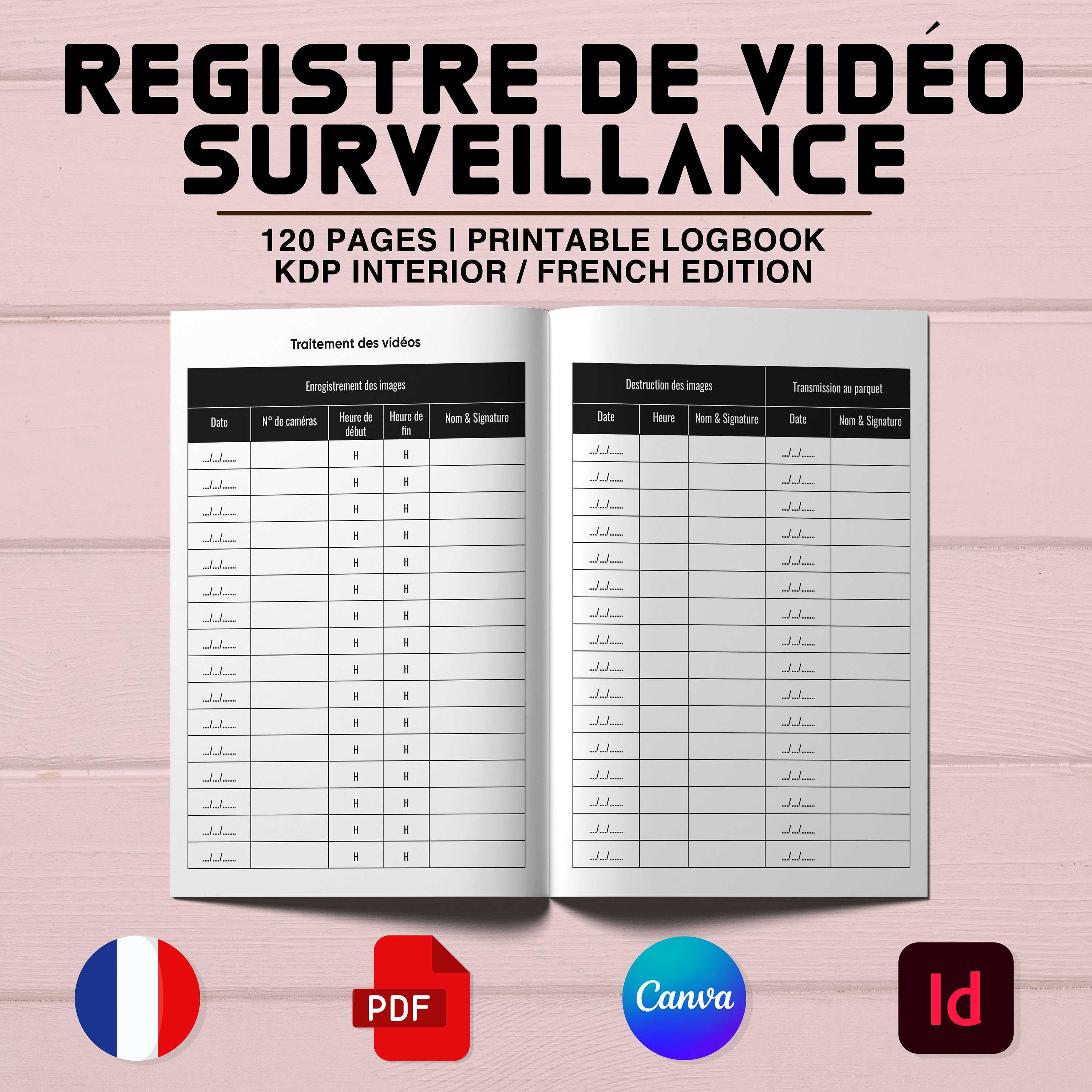 Printable Tracker for Video Surveillance French KDP Interior Monitoring ...