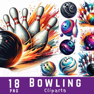 Watercolor Bowling Clipart: Sports PNG Bundle (digital Download) - Etsy