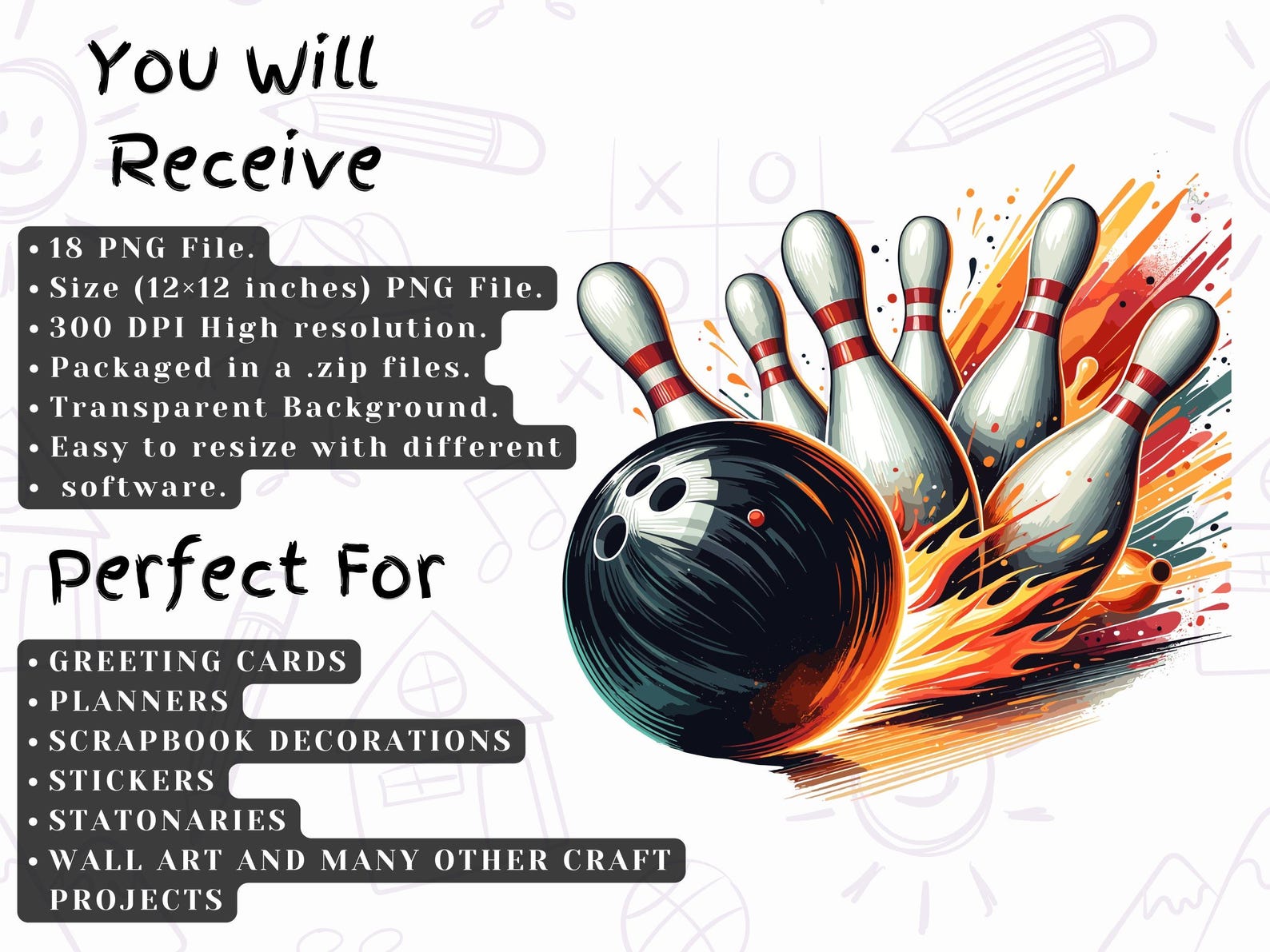 Watercolor Bowling Clipart: Sports PNG Bundle (digital Download) - Etsy