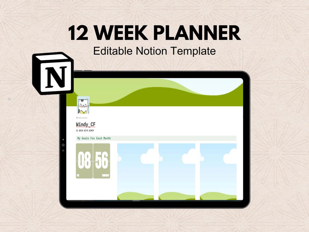 12 Week Notion Planner 12 Week Year Notion Template Notion Template ...