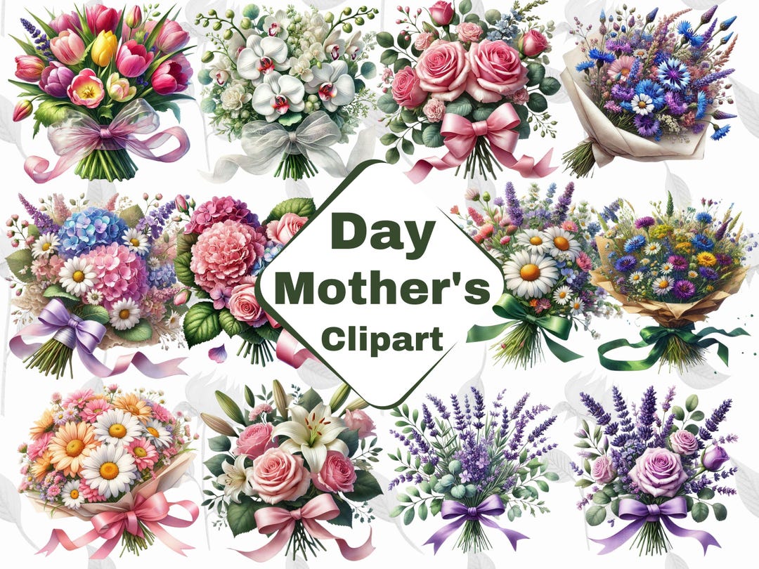 Mother's Day Clipart PNG Bundle | Watercolor Digital Download | Mom ...