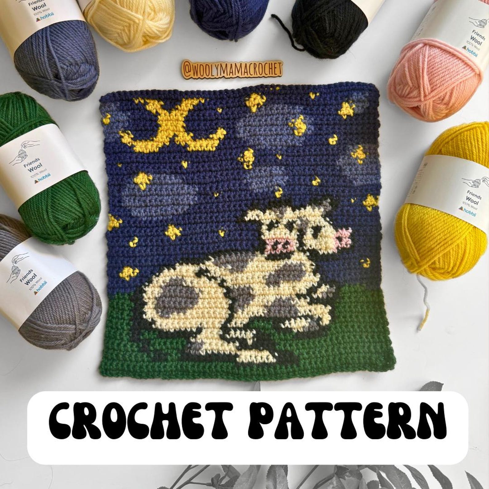 Crochet Two-headed Calf Tapestry Pattern: Celestial Cow Graph (PDF ...