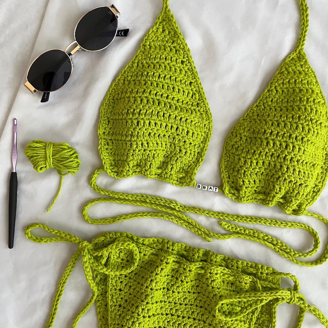 Crochet Bikini Pattern | Adjustable Triangle Top & Bottom (PDF Pattern ...